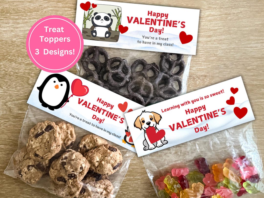 Valentine's Day Treat Bag Topper | Fill Out in Canva or Handwrite ...