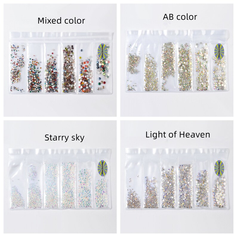 Multicolor Rhinestones Nail Art Decal DIY Nail Art Tool - Etsy