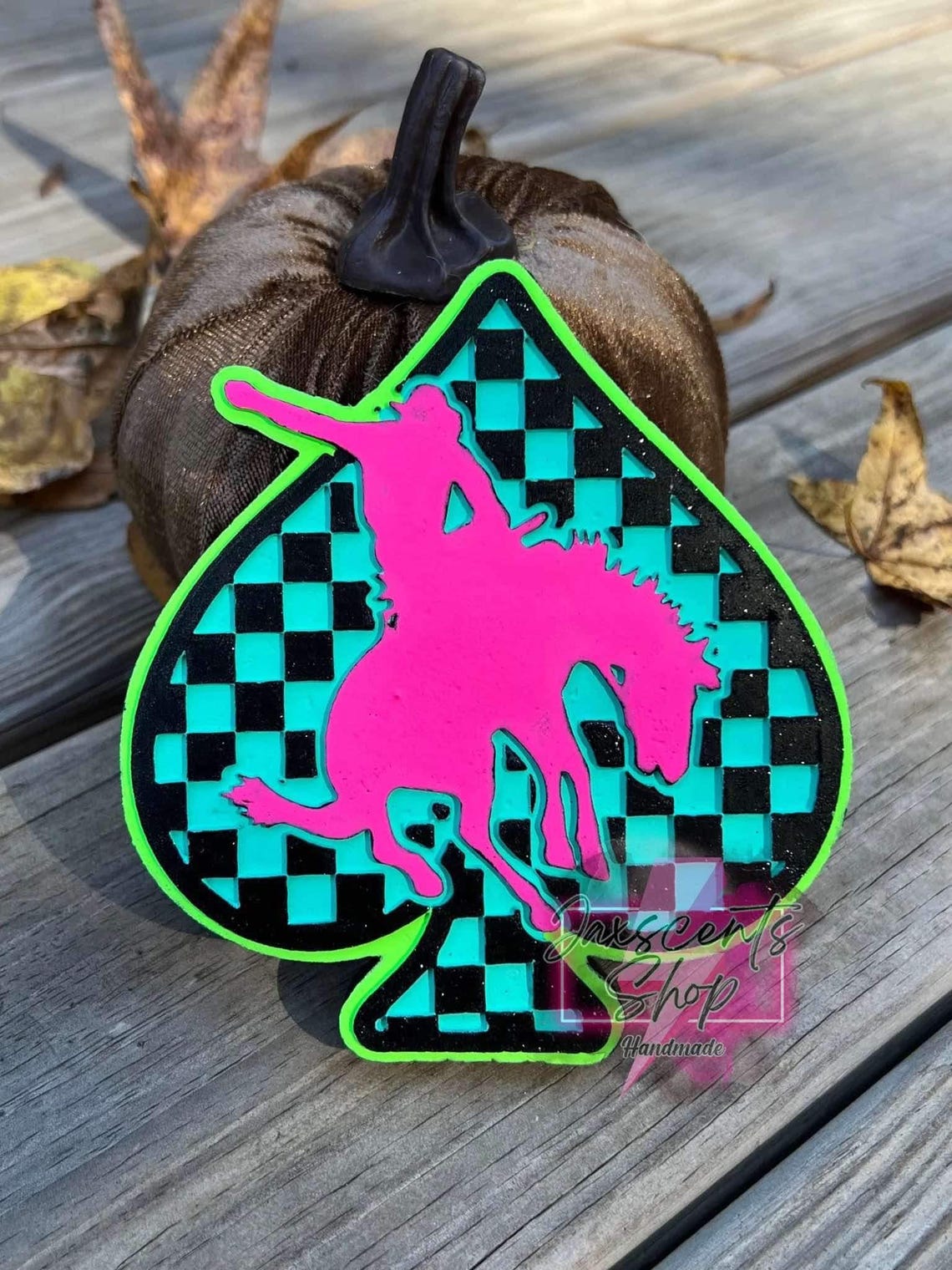 Checkered Spade Bronc Rider Silicone Car Freshie Mold - Etsy