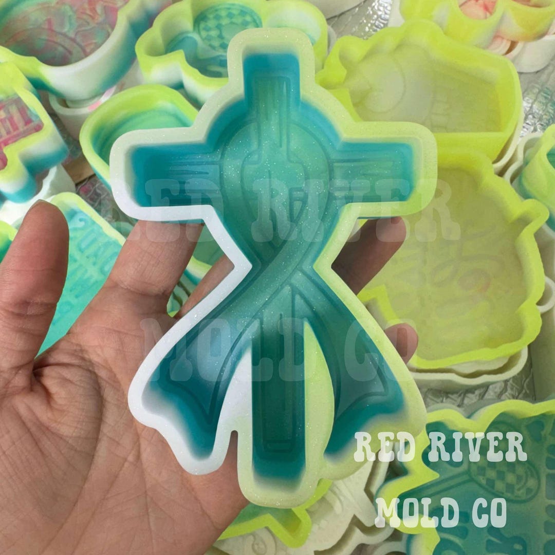 Cross With an Awareness Ribbon Silicone Car Freshie Mold - Etsy