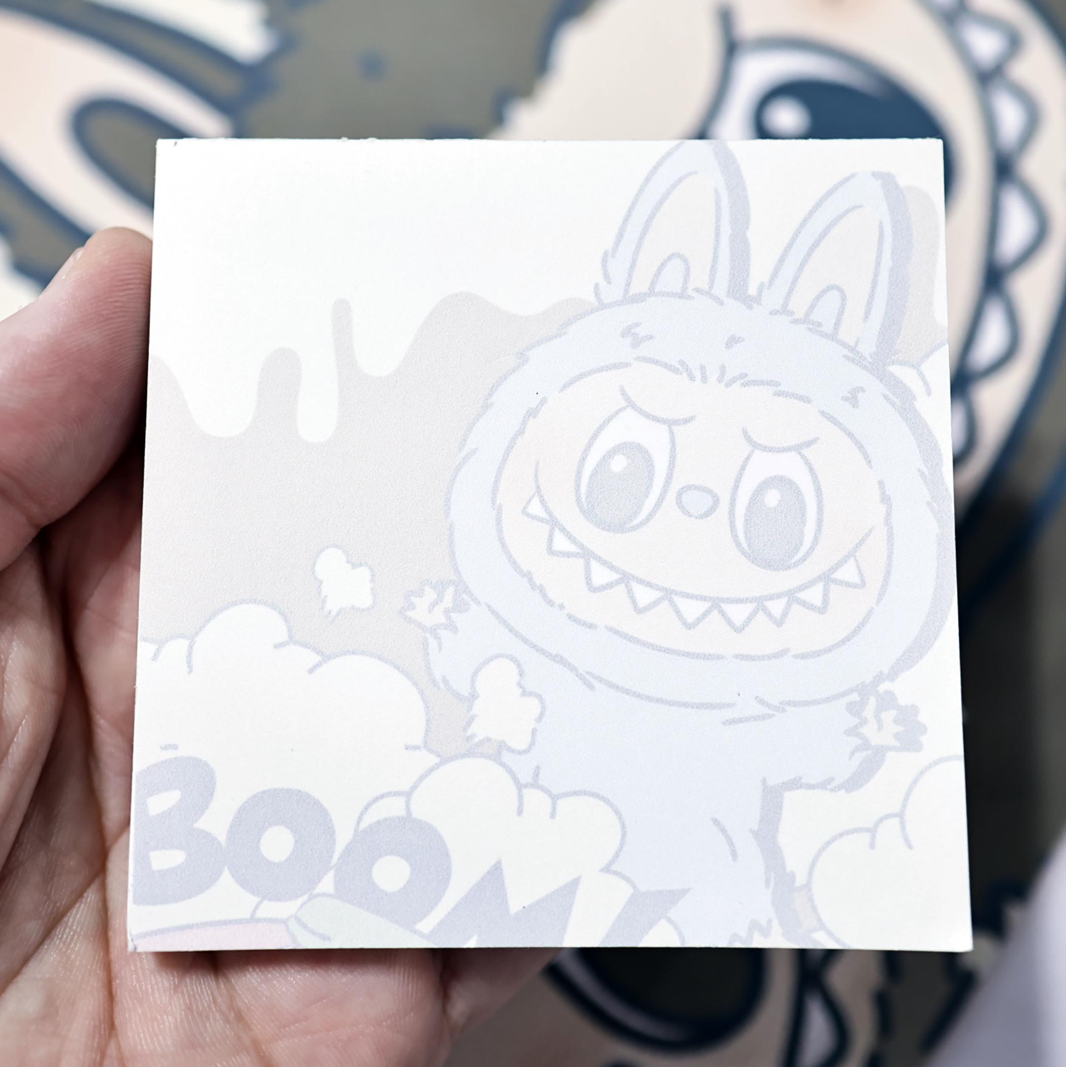 Labubu Tear Away Notepad 4x4 Cute Custom, Handmade Stationery for Notes ...