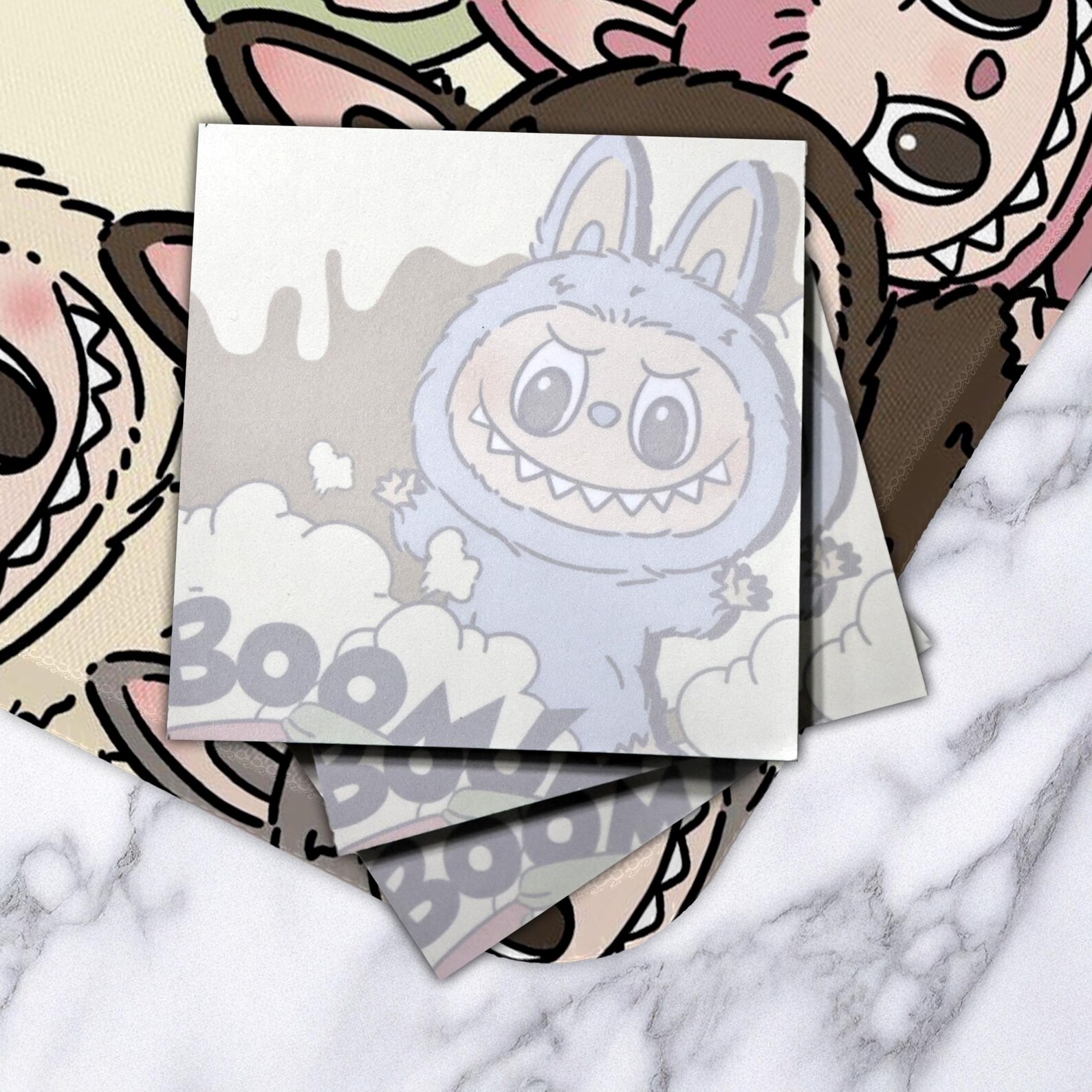 Labubu Tear Away Notepad 4x4 Cute Custom, Handmade Stationery for Notes ...