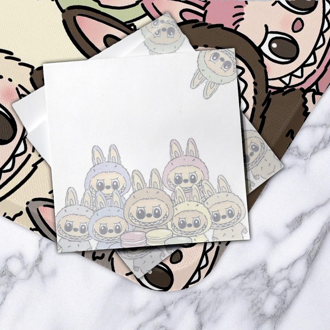 Labubu Tear Away Notepad 3.50x3.50, Cute Custom, Handmade Stationery ...