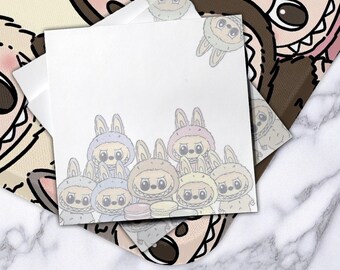 Labubu Tear Away Notepad 8x5 Cute Custom, Handmade Stationery for Notes ...