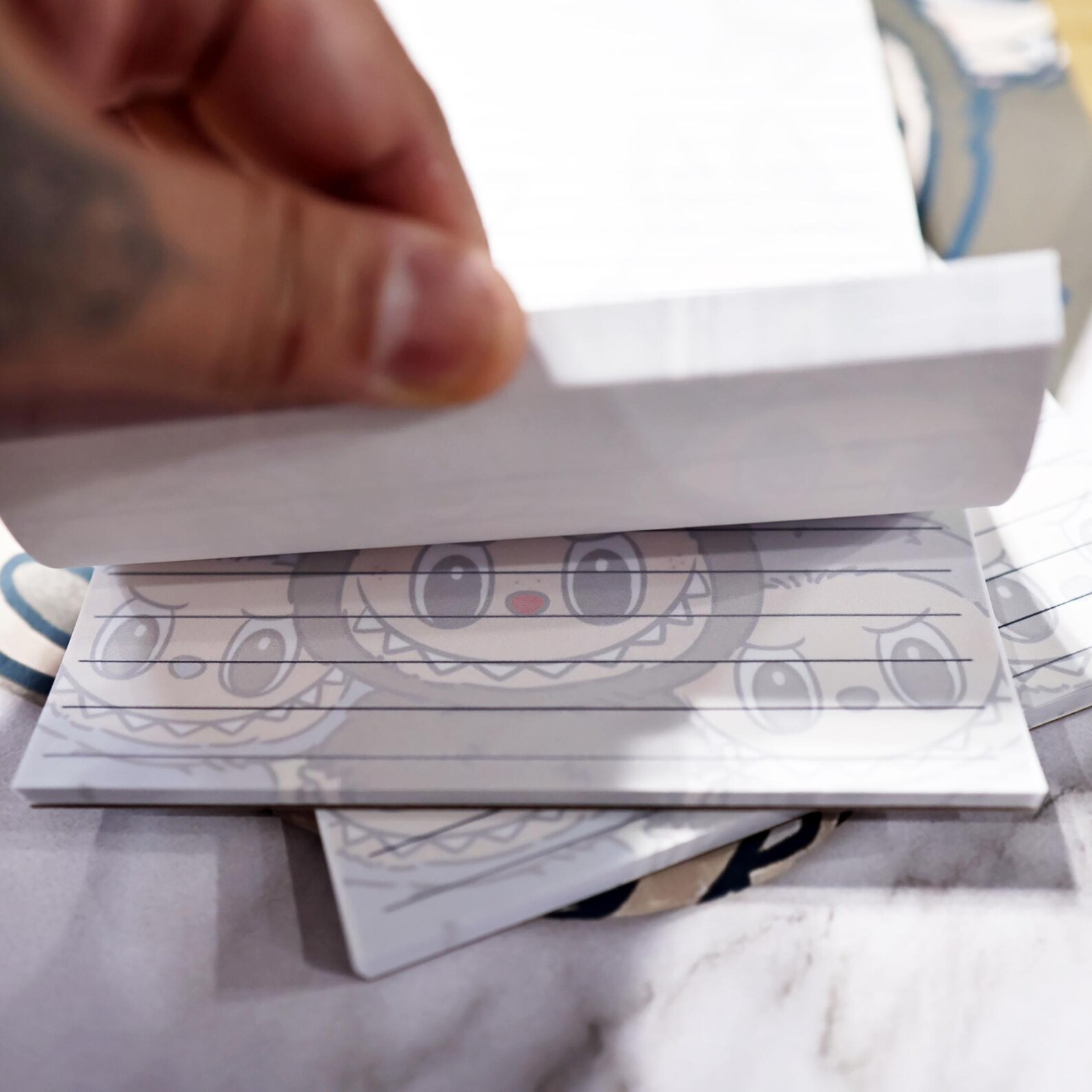 Labubu Tear Away Notepad 8x5 Cute Custom, Handmade Stationery for Notes ...