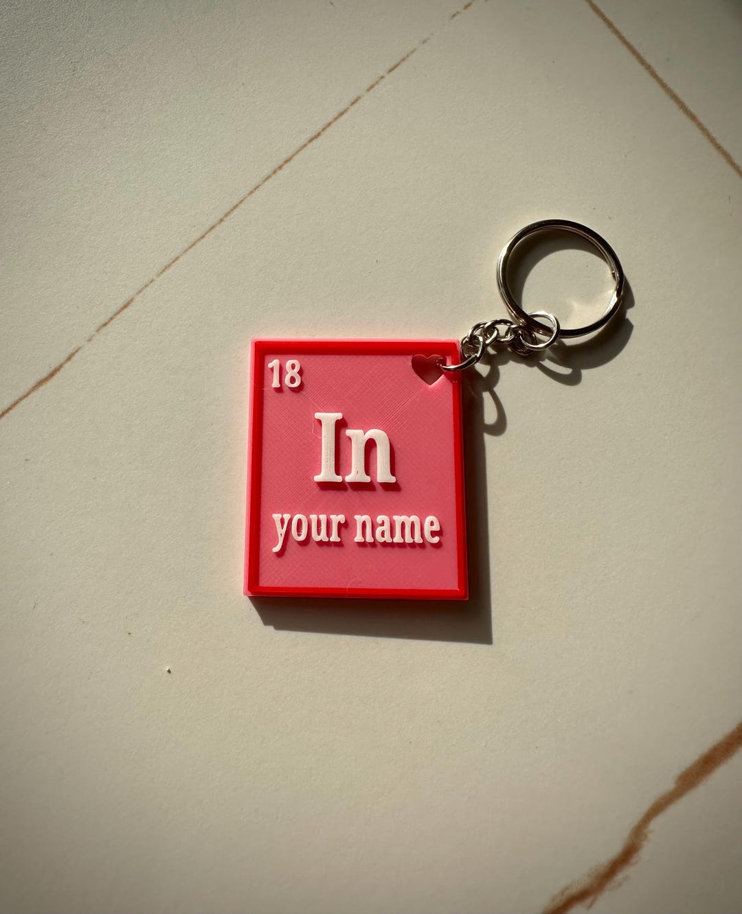 Custom 3d Printed Periodic Element Initial Keychain Great Valentines ...