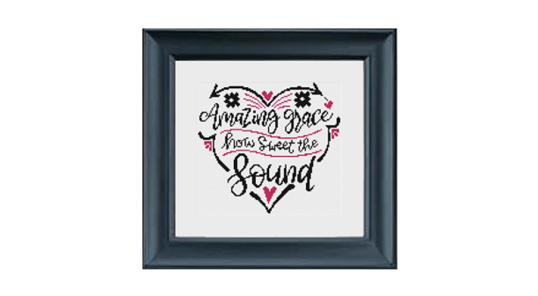 Amazing Grace Heart Cross Stitch Pattern PDF - Etsy