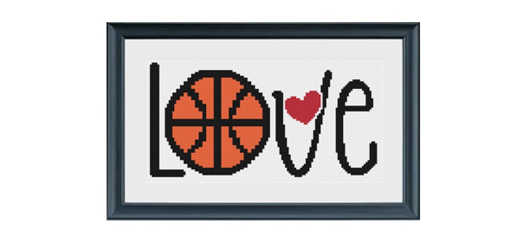 Love Basketball Cross Stitch Pattern PDF - Etsy