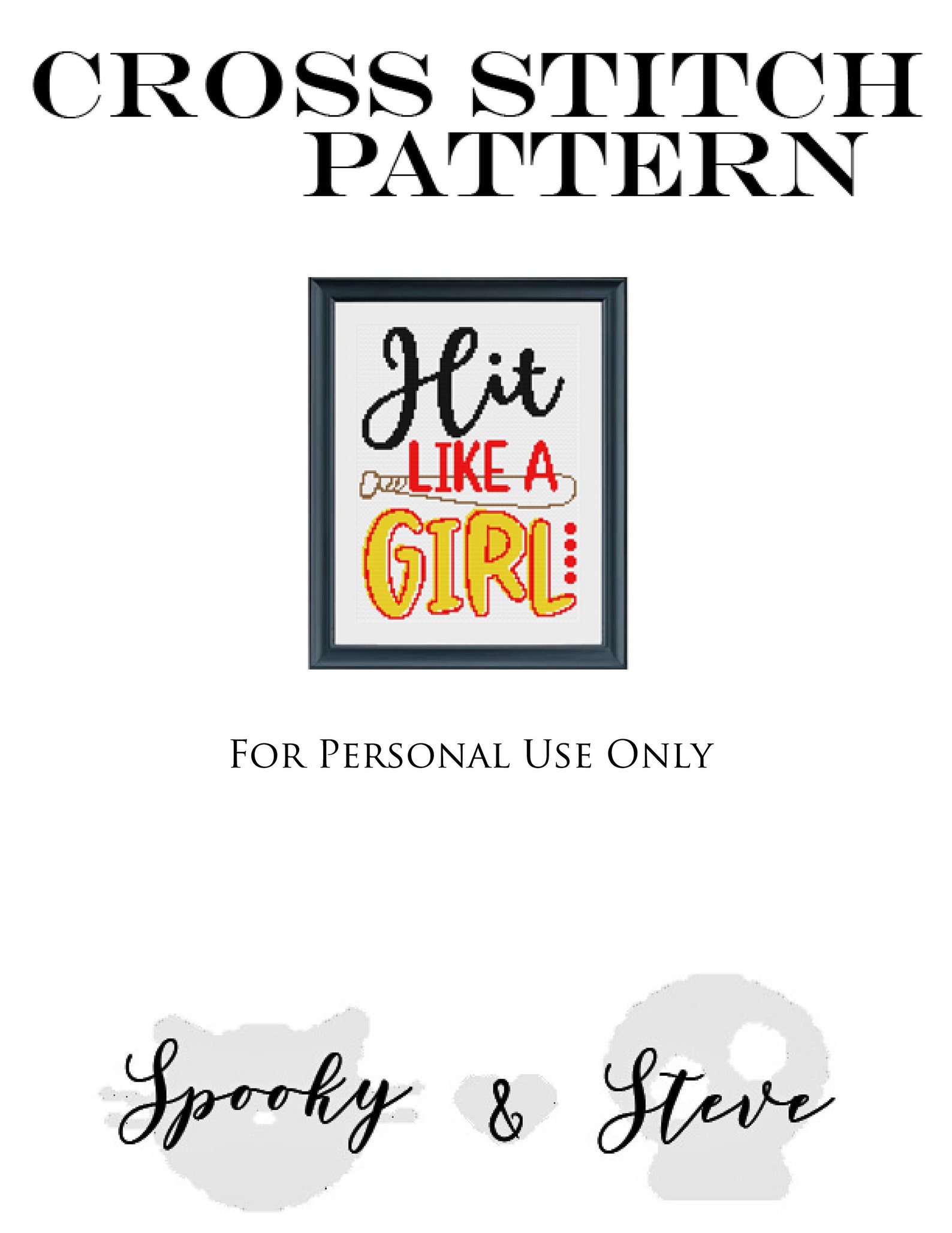 Softball Hit Like a Girl Cross Stitch Pattern PDF | Etsy