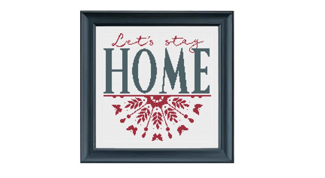 Let's Stay Home Mandala Cross Stitch Pattern PDF - Etsy