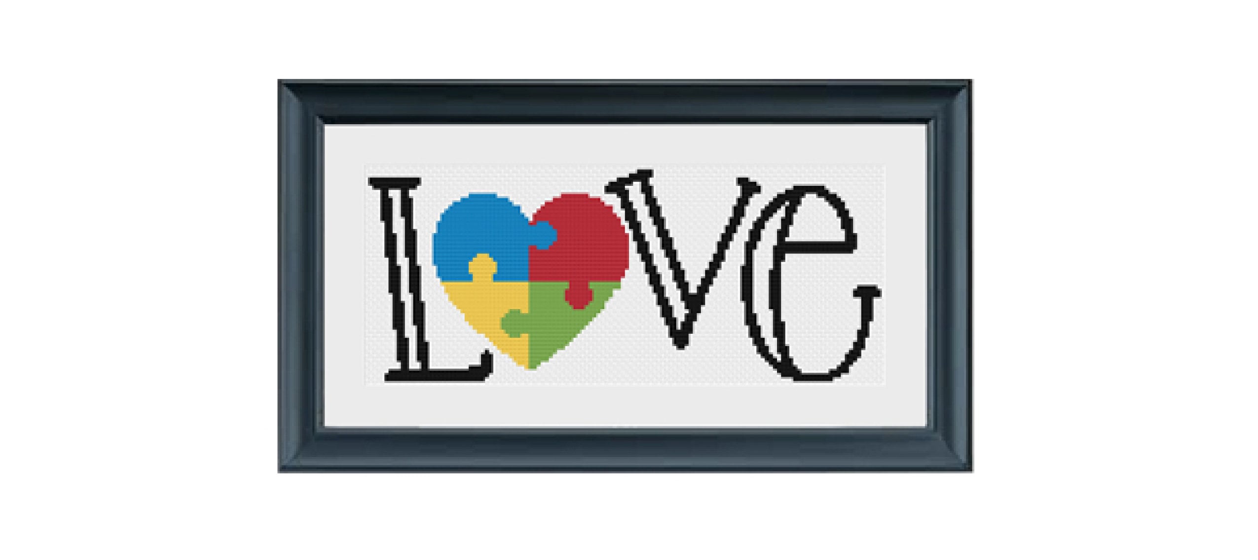 Autism Love Puzzle Cross Stitch Pattern PDF - Etsy