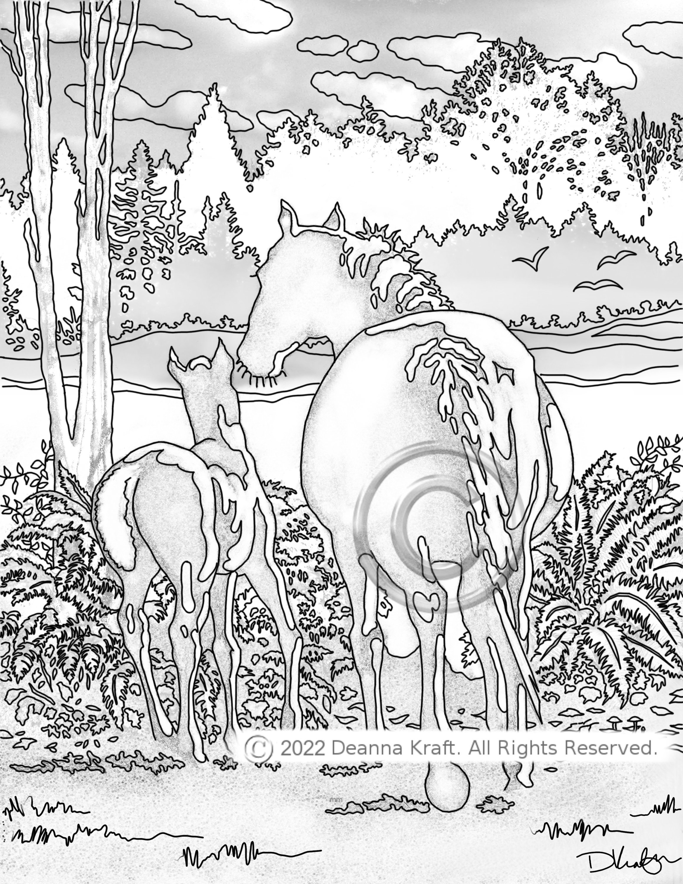 Printable Foal Coloring Pages