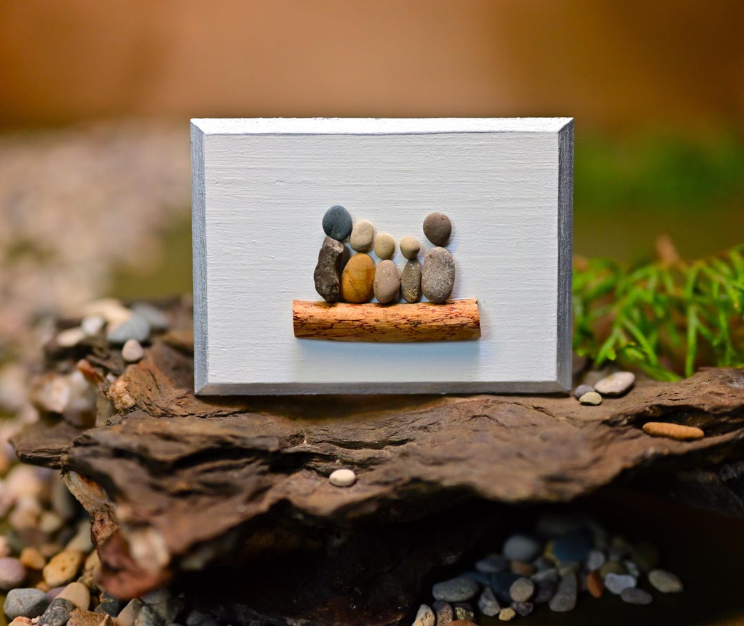 Pebble Art Family Magnet: 3D Twig Decor, Handmade in Michigan - Etsy