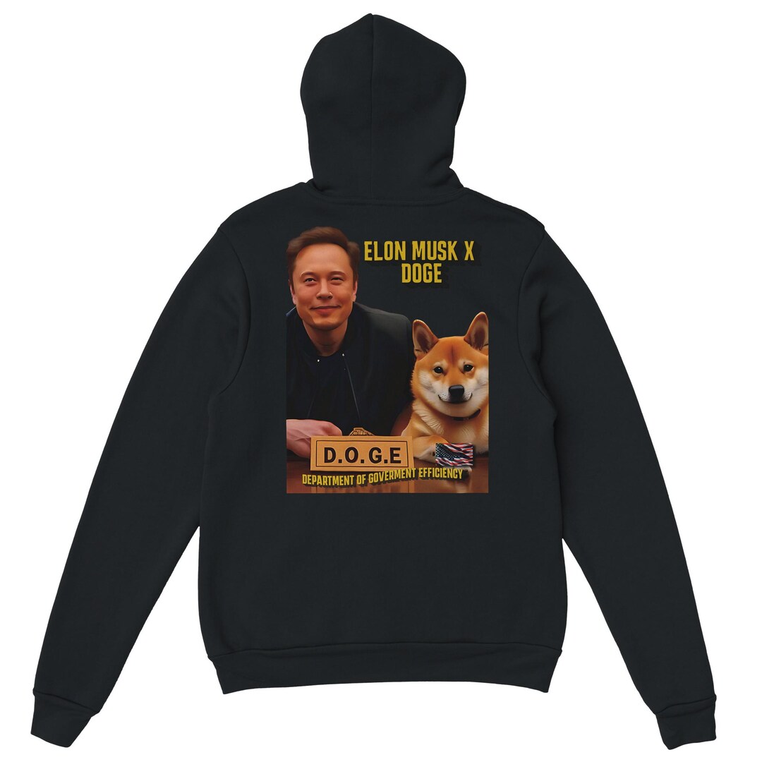 Hoodie Dogecoin elon Musk X Doge D.O.G.E. Department of Government ...