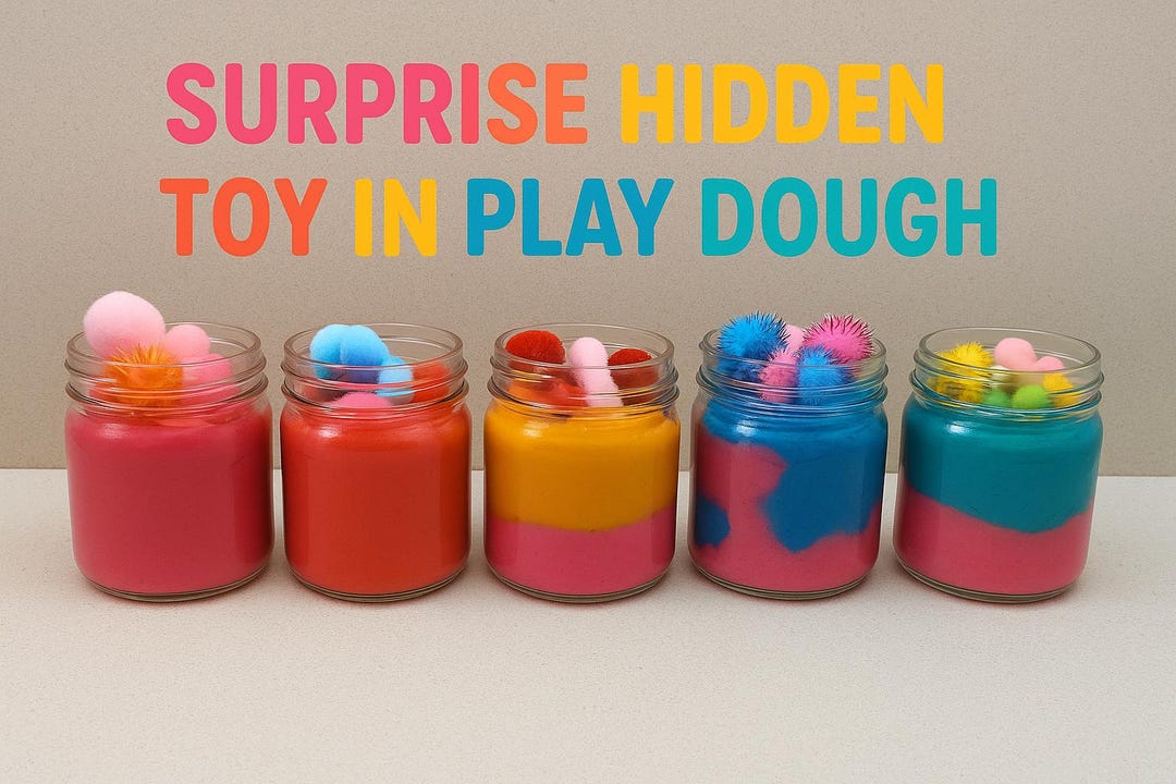 Surprise Play Dough Jars – Hidden Toy Sensory Gift for Kids | Colorful ...
