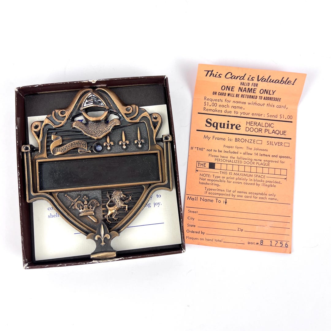 1970's Squire Heraldic Shield Door Knocker in Bronze - Etsy