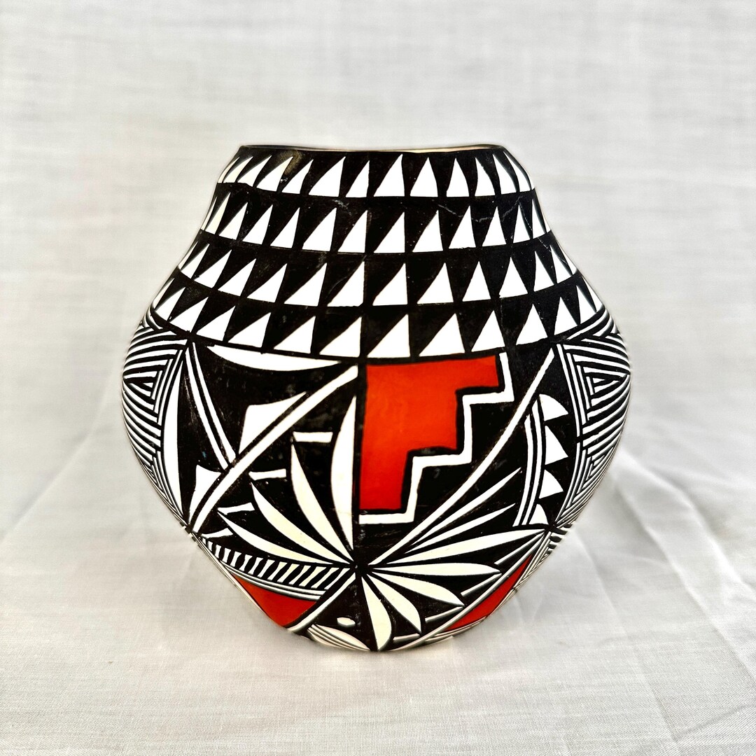Native American Pottery Acoma Hand Painted Southwest Home Decor Vase ...
