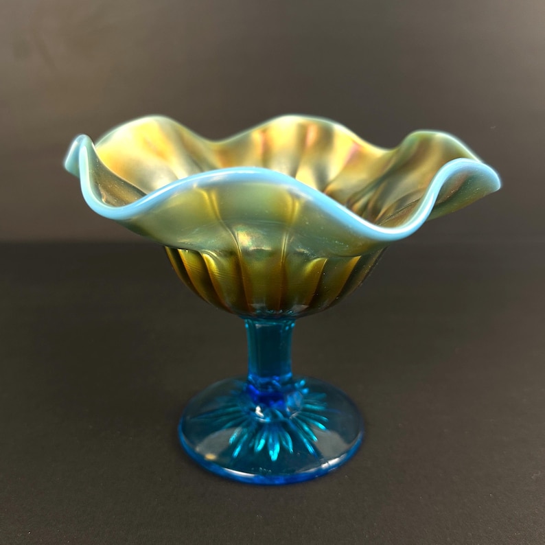 1960’s Westmoreland Carnival Glass Compote - Etsy