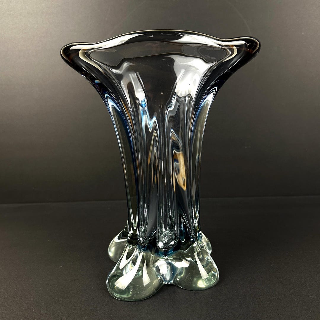 Vintage Free Form Italian Art Glass Flows From Blue to Green - Etsy