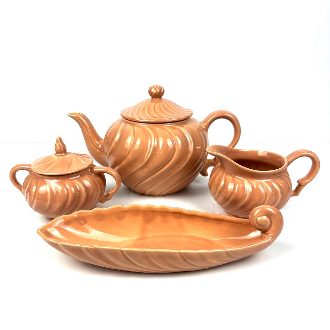 Franciscan Ware Coronado Swirl Coral Tea Set- Vintage Six Piece Set ...