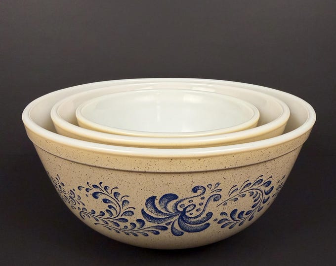 Vintage Pyrex Homestead Nesting Mixing Bowl Set of 3 (#401, #402, #403 ...