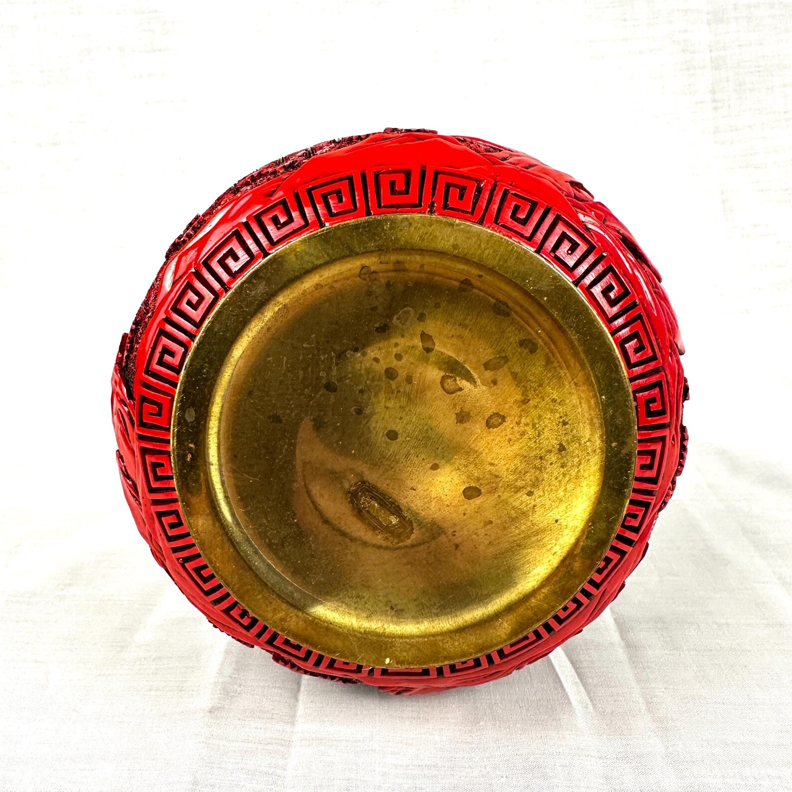 Vintage Chinese Cinnabar Lacquer Yuhu Vase Red Yun Kang Art and Design ...