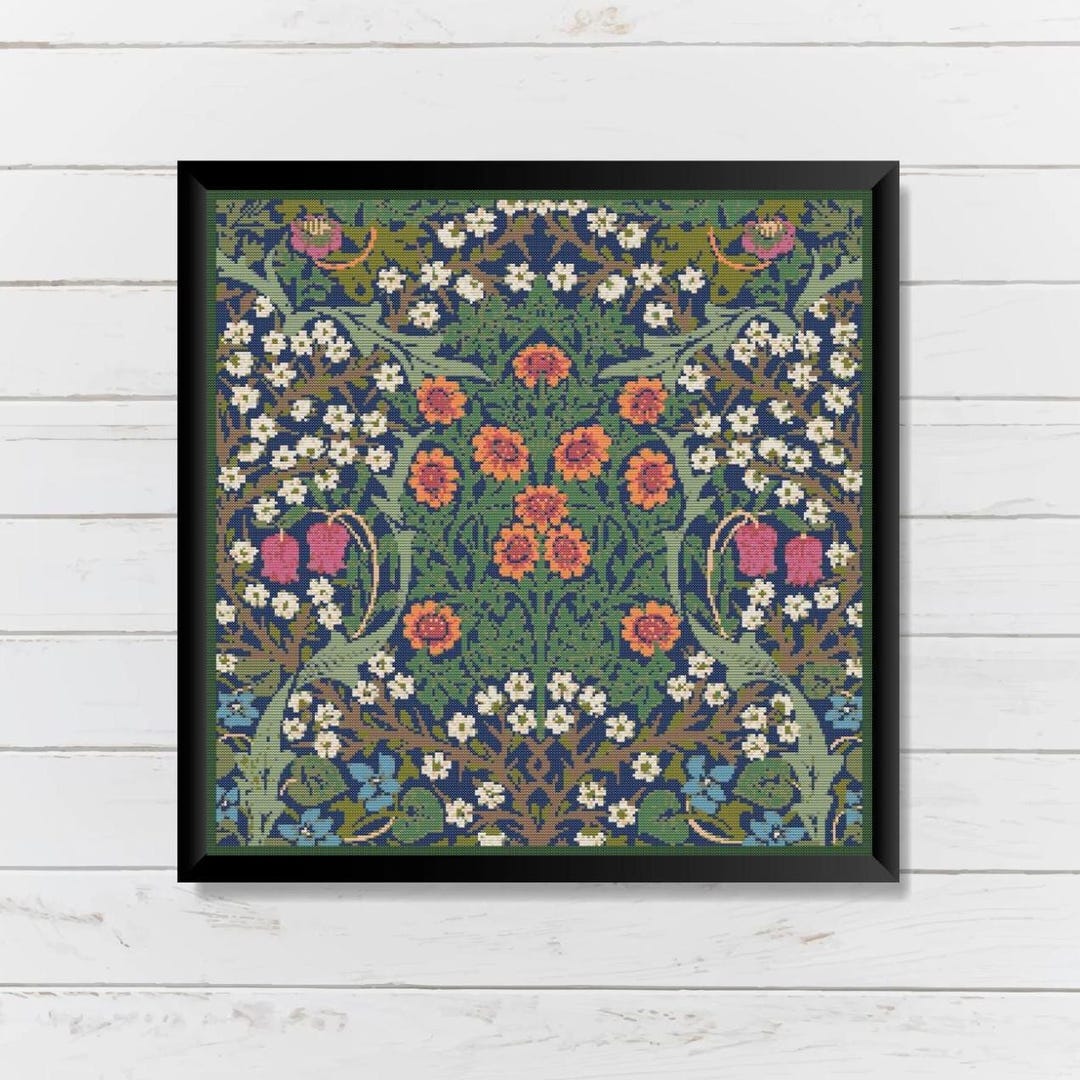 Large | Blackthorn William Morris Cross Stitch Pattern (250x250) - Etsy