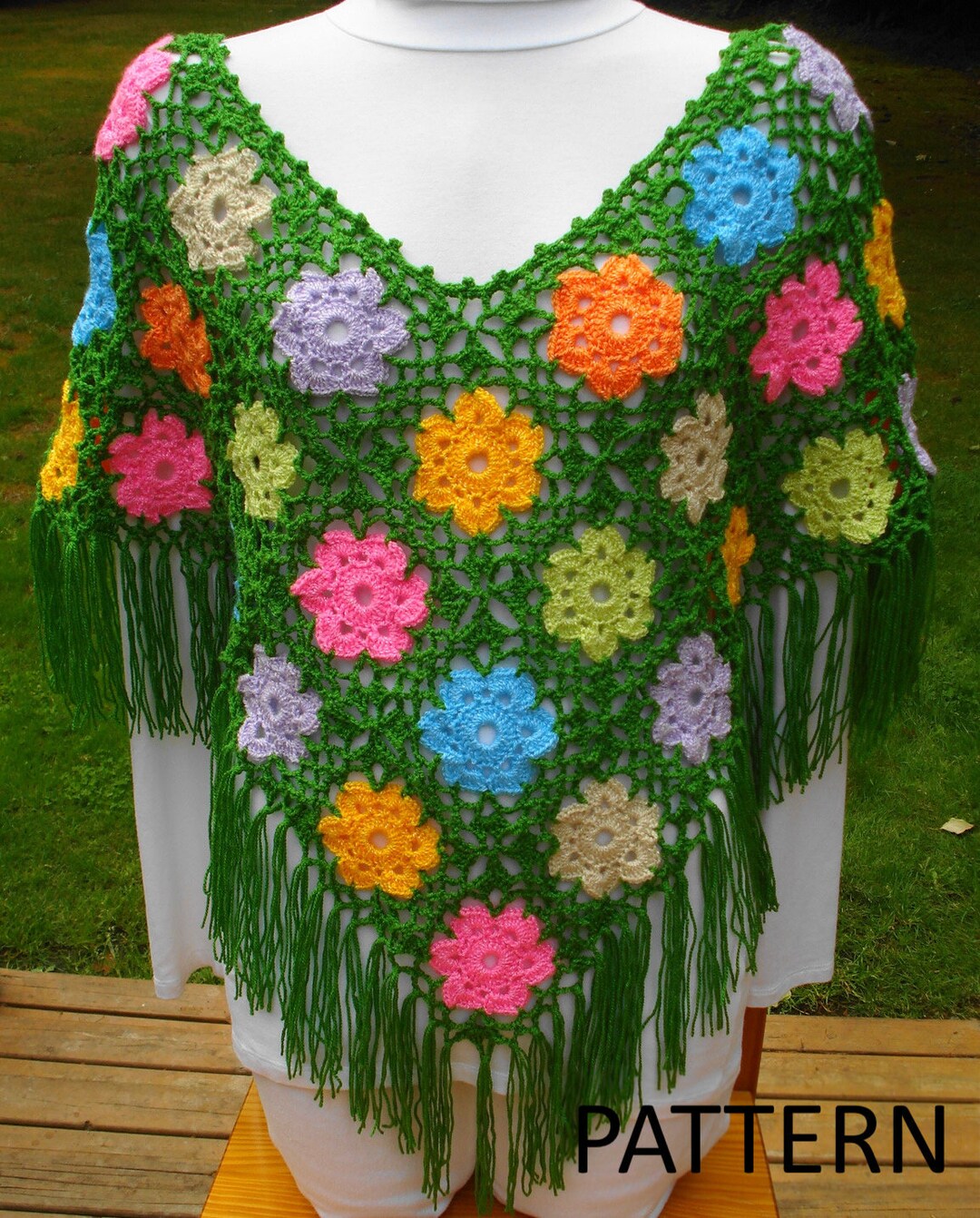 Wild Flower Poncho - PW-107 - Crochet Pattern PDF - Etsy