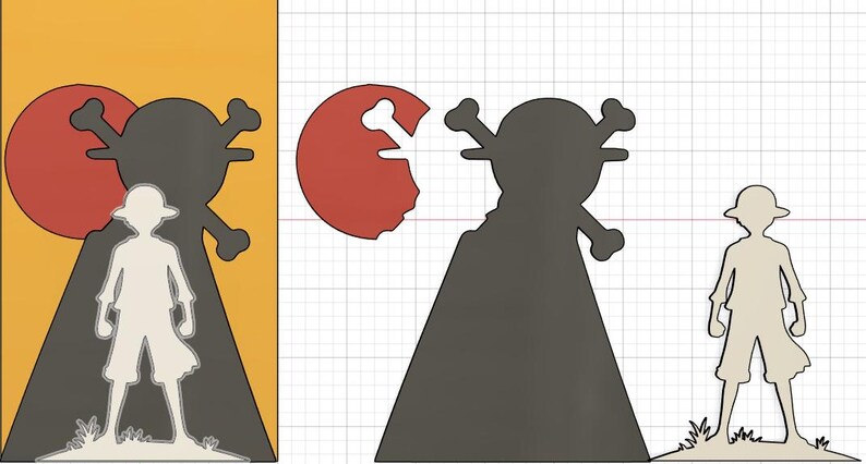 One Piece Shadow Box SVG: Anime Laser Cut File (digital Download - Etsy