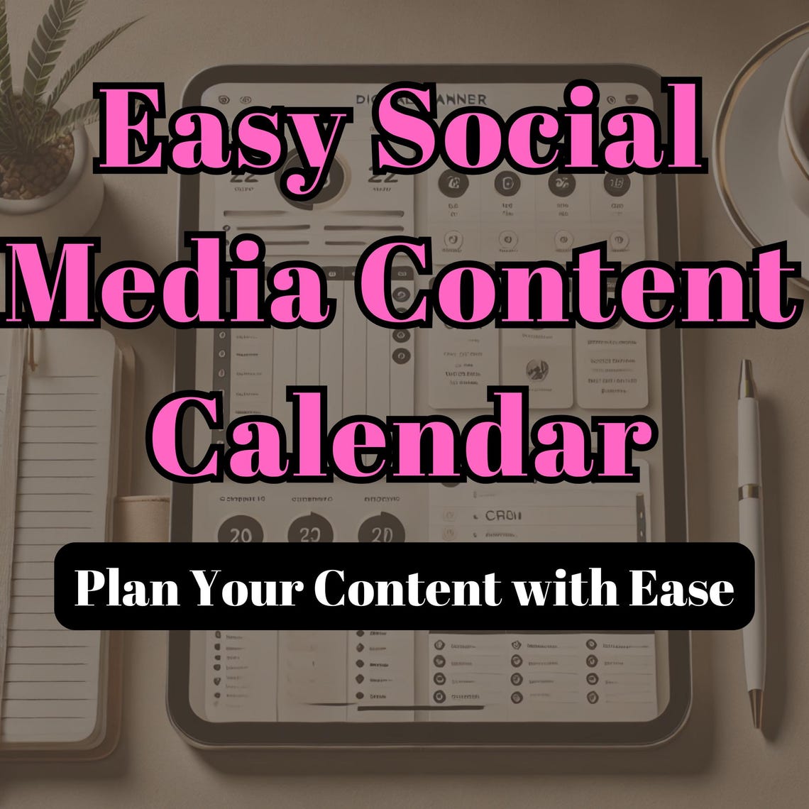 Social Media Content Calendar Template | Instagram & Tiktok Planner ...