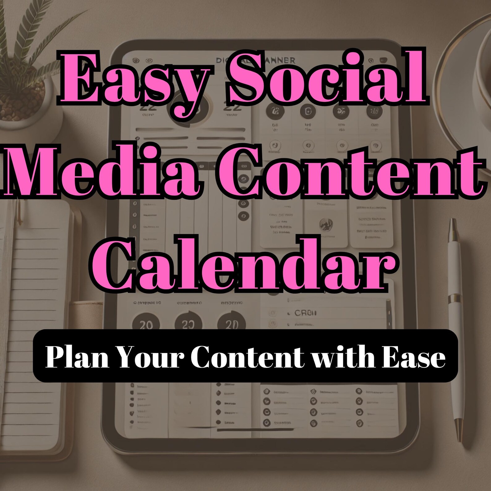 Social Media Content Calendar Template | Instagram & Tiktok Planner ...
