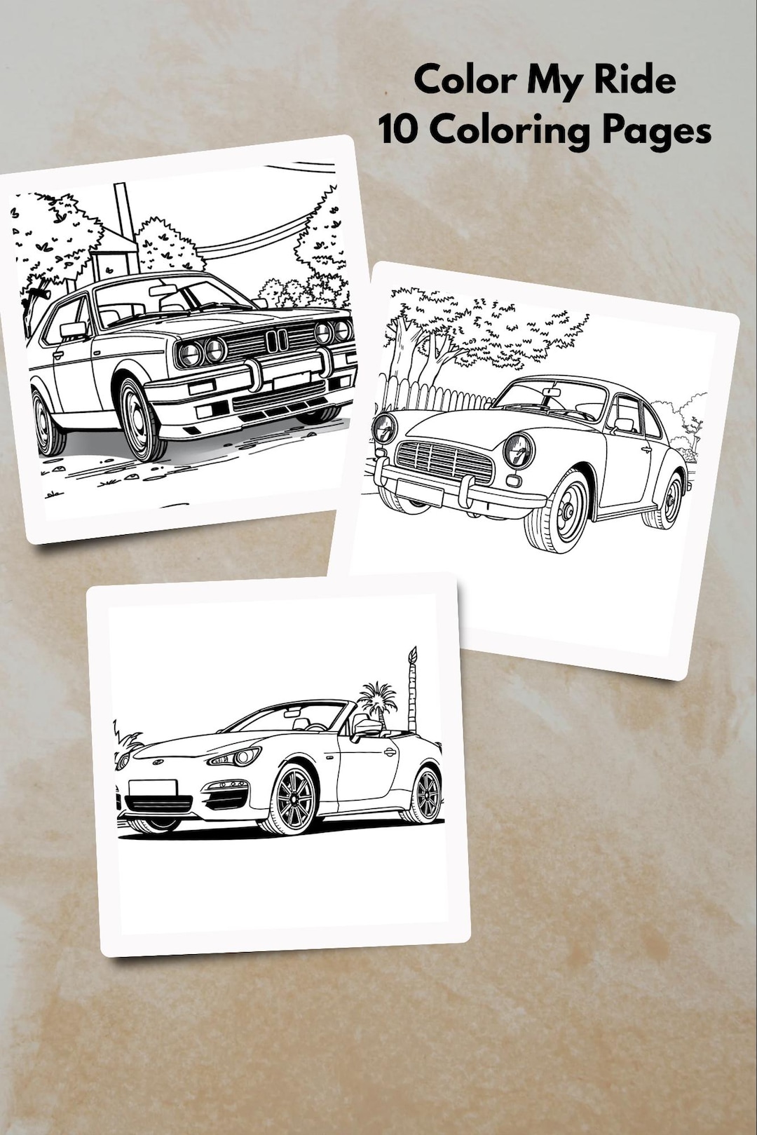 Color My Ride - Car Coloring Pages - Etsy