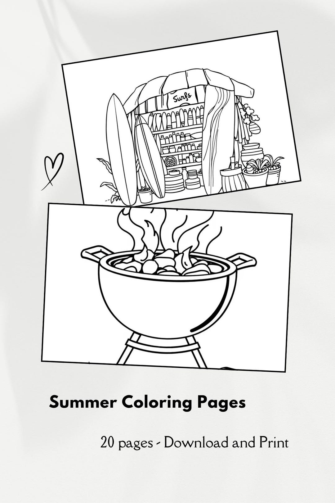Summertime Coloring Pages - Etsy