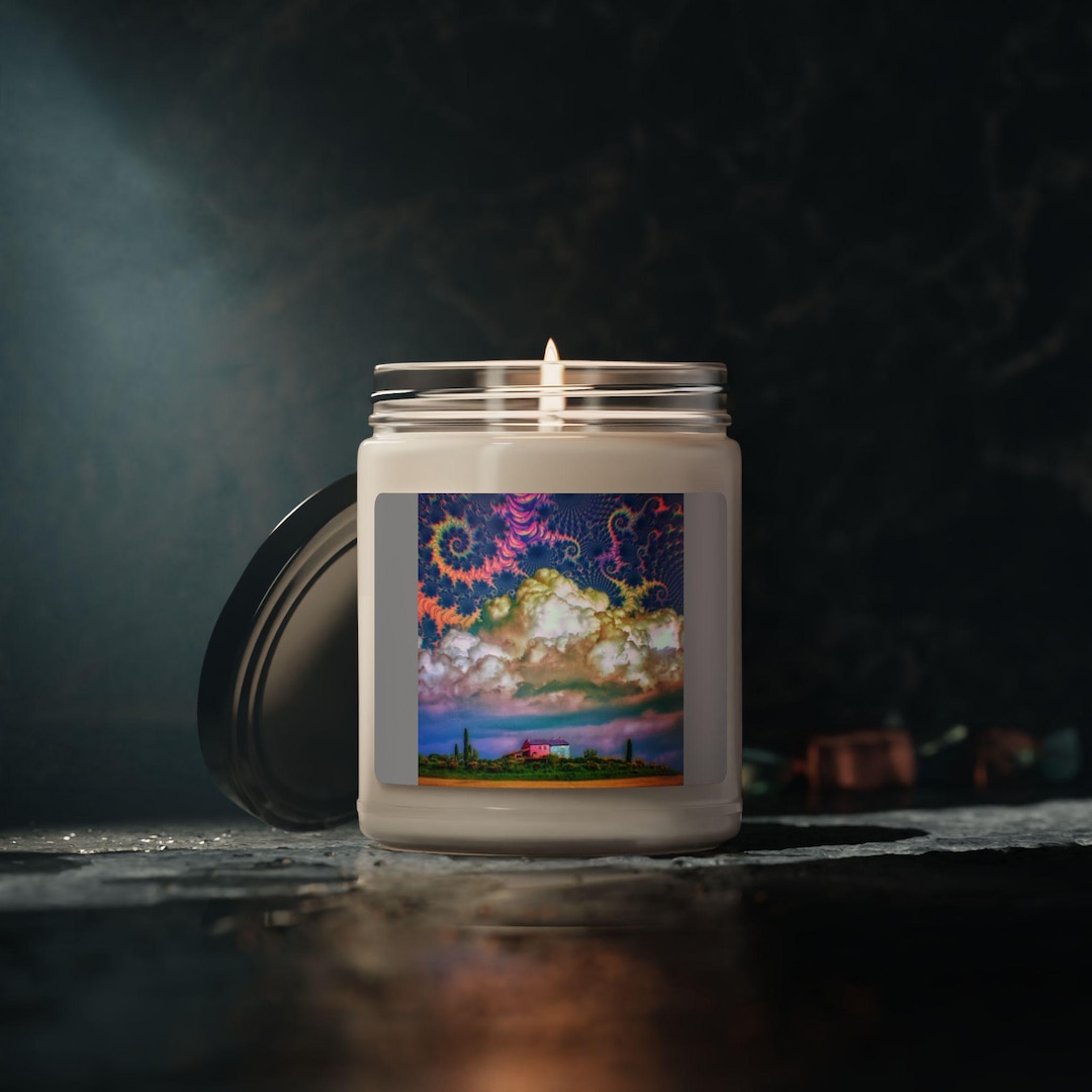 Psychedelic Art Candle, Original Design, Stoner Gifts - Etsy