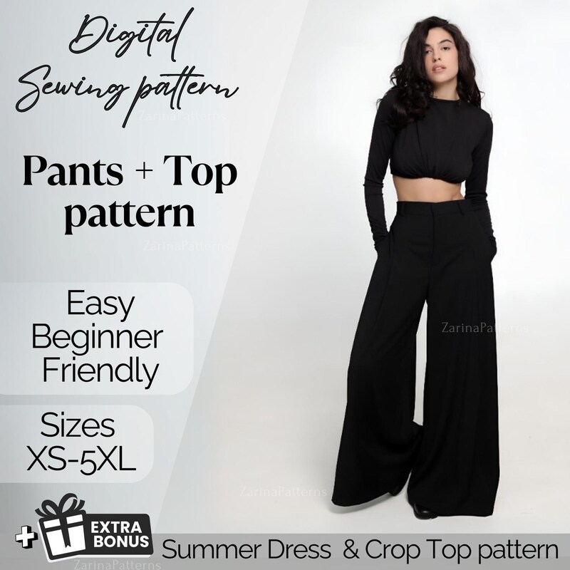 Palazzo Pant Pattern - Etsy