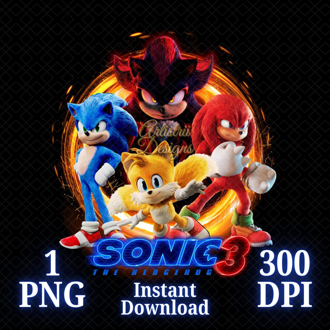 Sonic the Hedgehog 3 Png,sonic 3 Png,sonic 3 Movie Shirt,high Quality ...