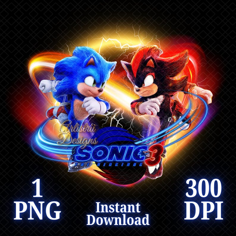 Sonic the Hedgehog 3 Png,sonic 3 Png,sonic 3 Movie Shirt,high Quality ...