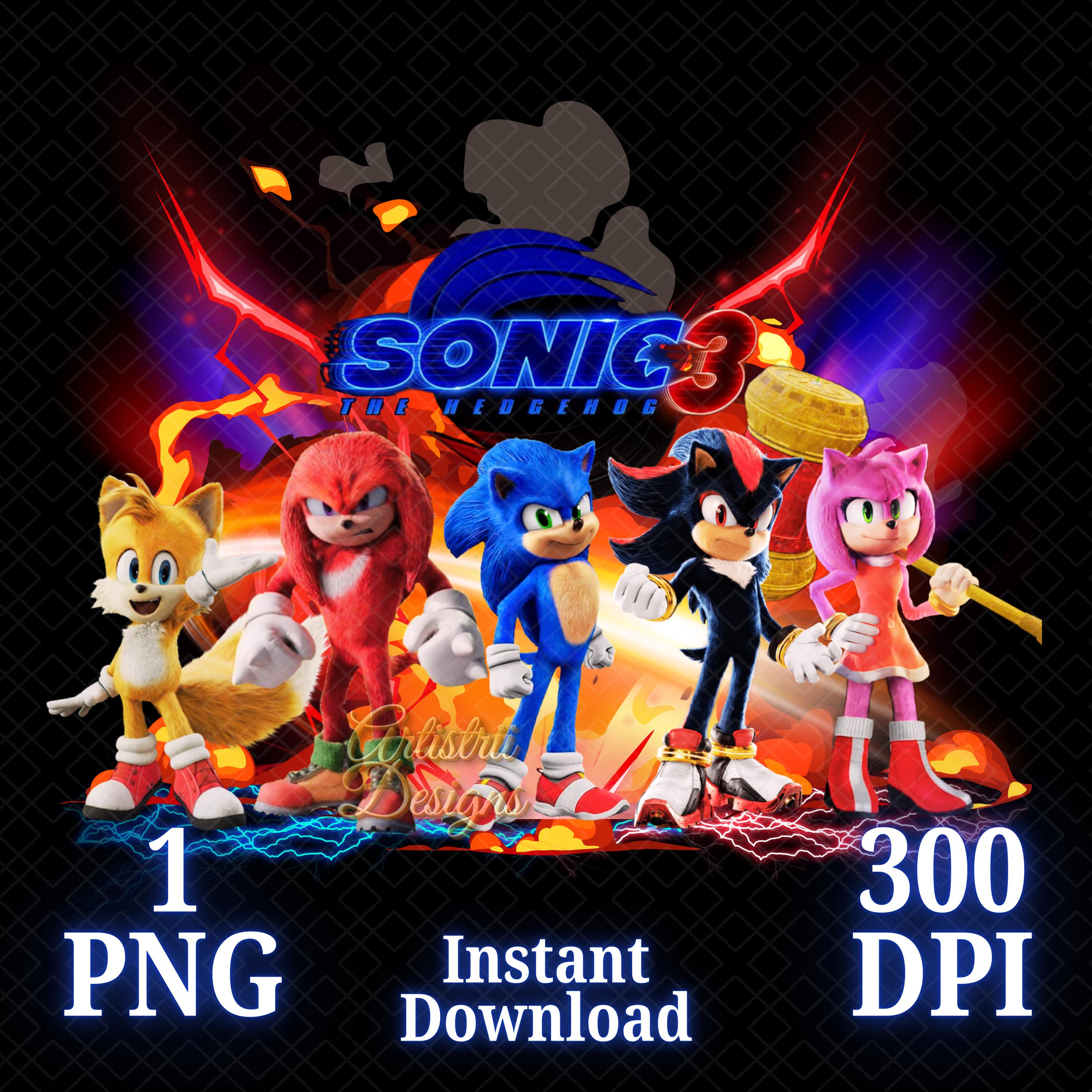 Sonic 3 Movie PNG, Sonic the Hedgehog 3 Characters PNG, Sonic 3 Shirt ...