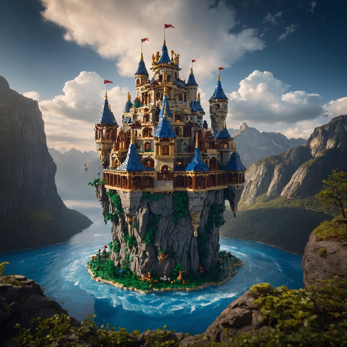 Relaxing Floating Majestic Castles Floating in Sky and Water - Etsy