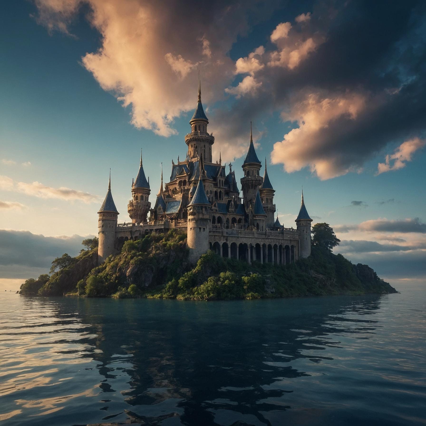 Relaxing Floating Majestic Castles Floating in Sky and Water - Etsy