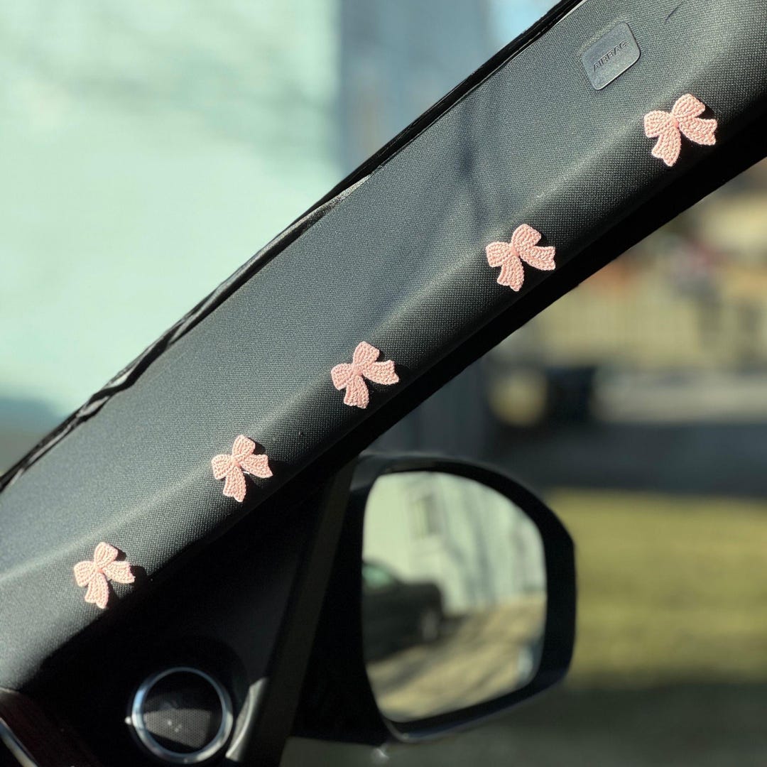 Pink Bow Car Accessory Set, Coquette Bow Car Accessory, Cute Car ...