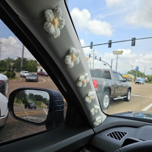 Handmade Crochet Flower Car Accessories 6 Set of Colorful Floral ...