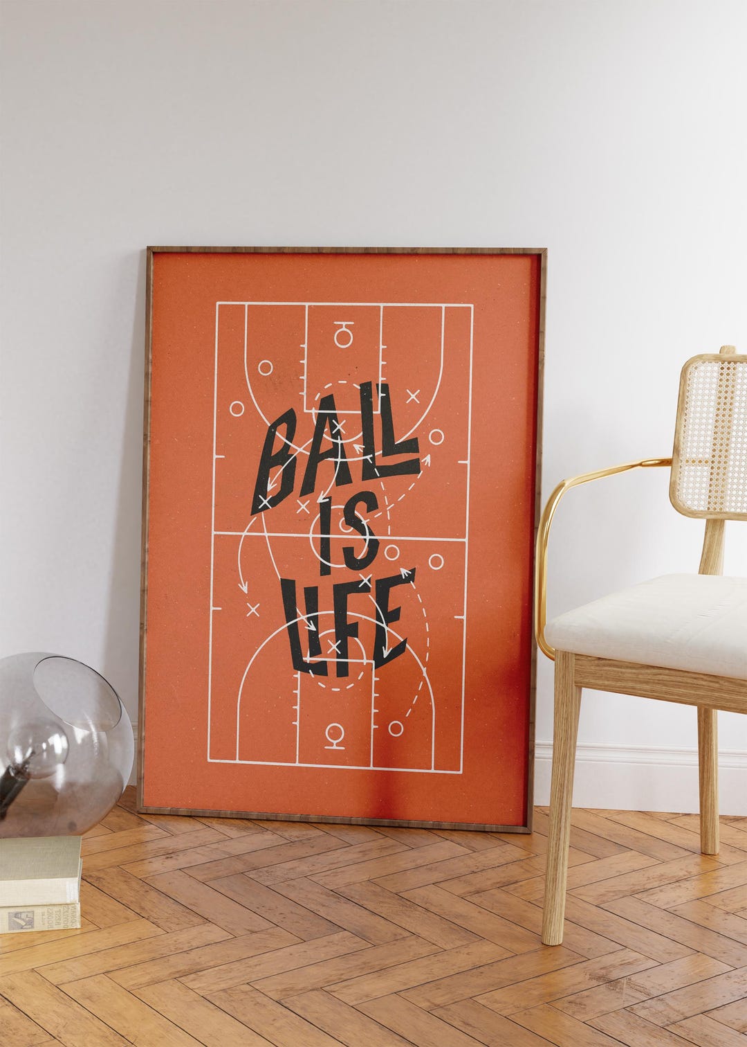 Ball is Life Poster, Basketball Poster, Gift for Basketball Fan, Retro ...