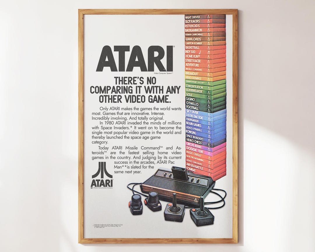 Vintage Atari Print, Retro Game Console Print, Living Room Decor ...