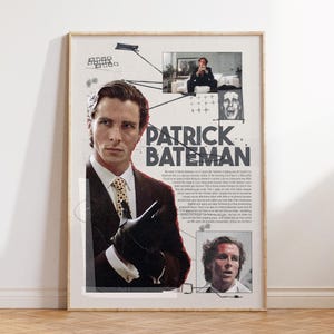 Patrick Bateman Villain Poster | Movie Posters | Gift for Movie Lovers ...