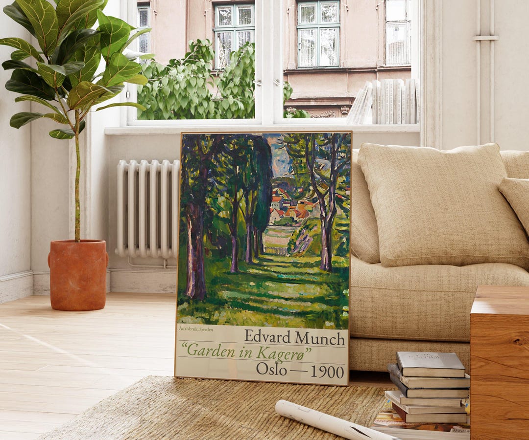 Edvard Munch Print - Beautiful Garden Nature Painting - Modern Vintage ...