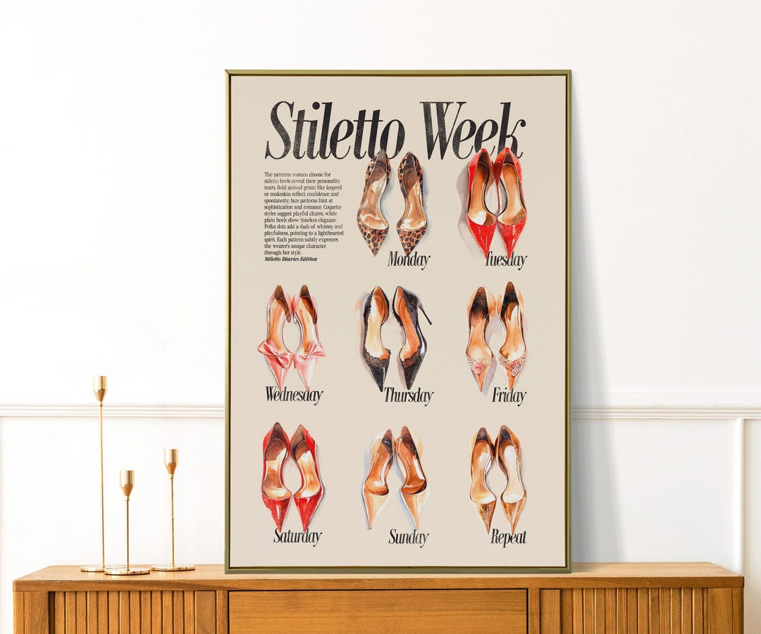 Stiletto Diaries Print - High Heels Retro Wall Art - Vintage Fashion ...