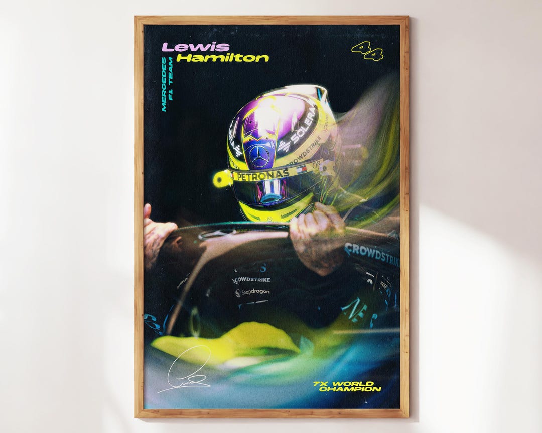 Lewis Hamilton F1 Poster, Sports Poster, Formula 1 Print, F1 Merch ...