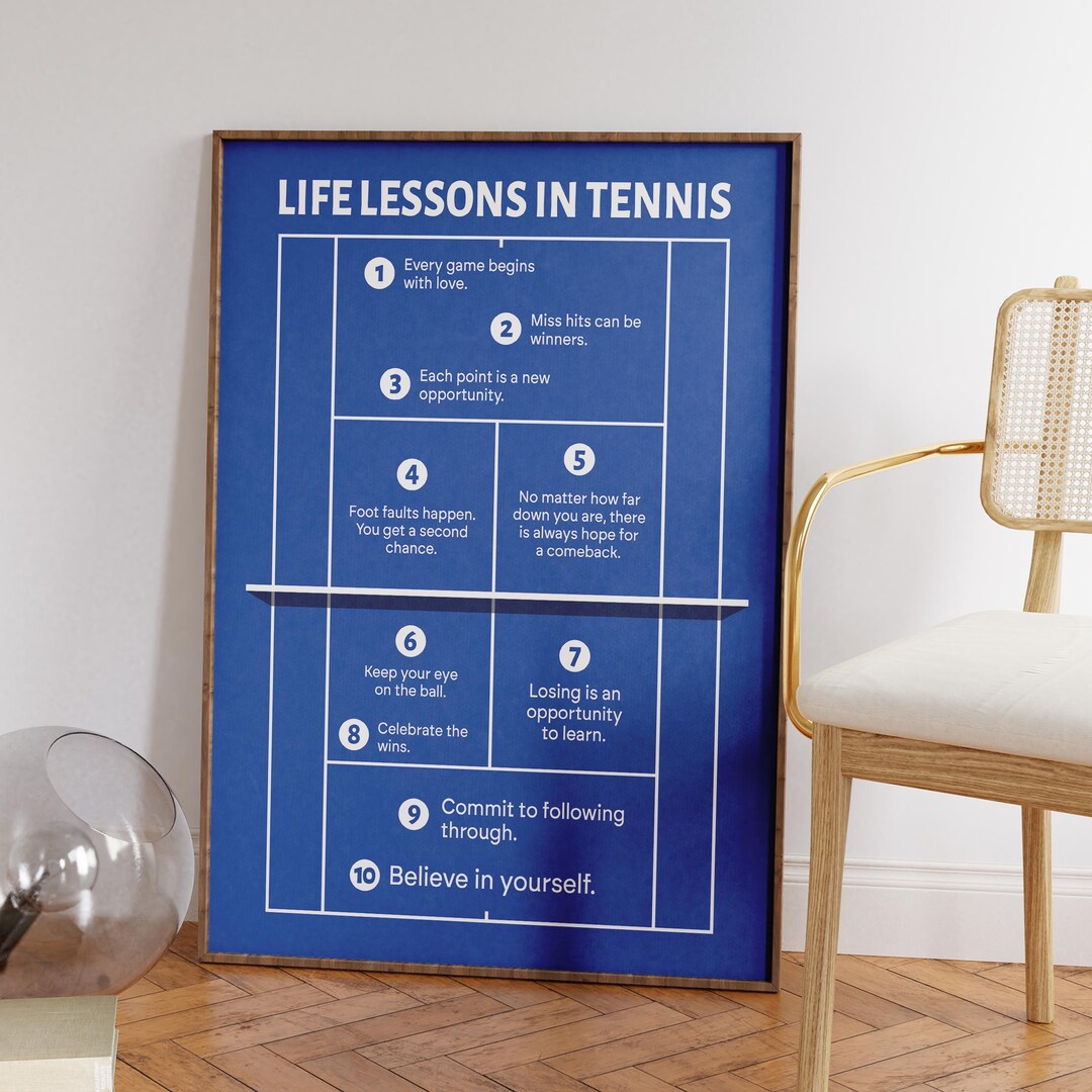 Life Lessons in Tennis Posters, Tennis Decor, Tennis Courts Wall Art ...