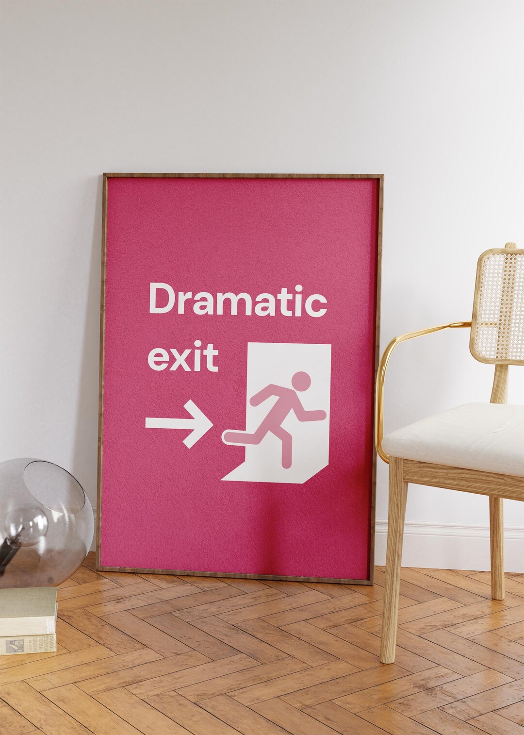 Dramatic Exit Print - Funny Hallway Wall Art - Sassy Dorm or Office ...